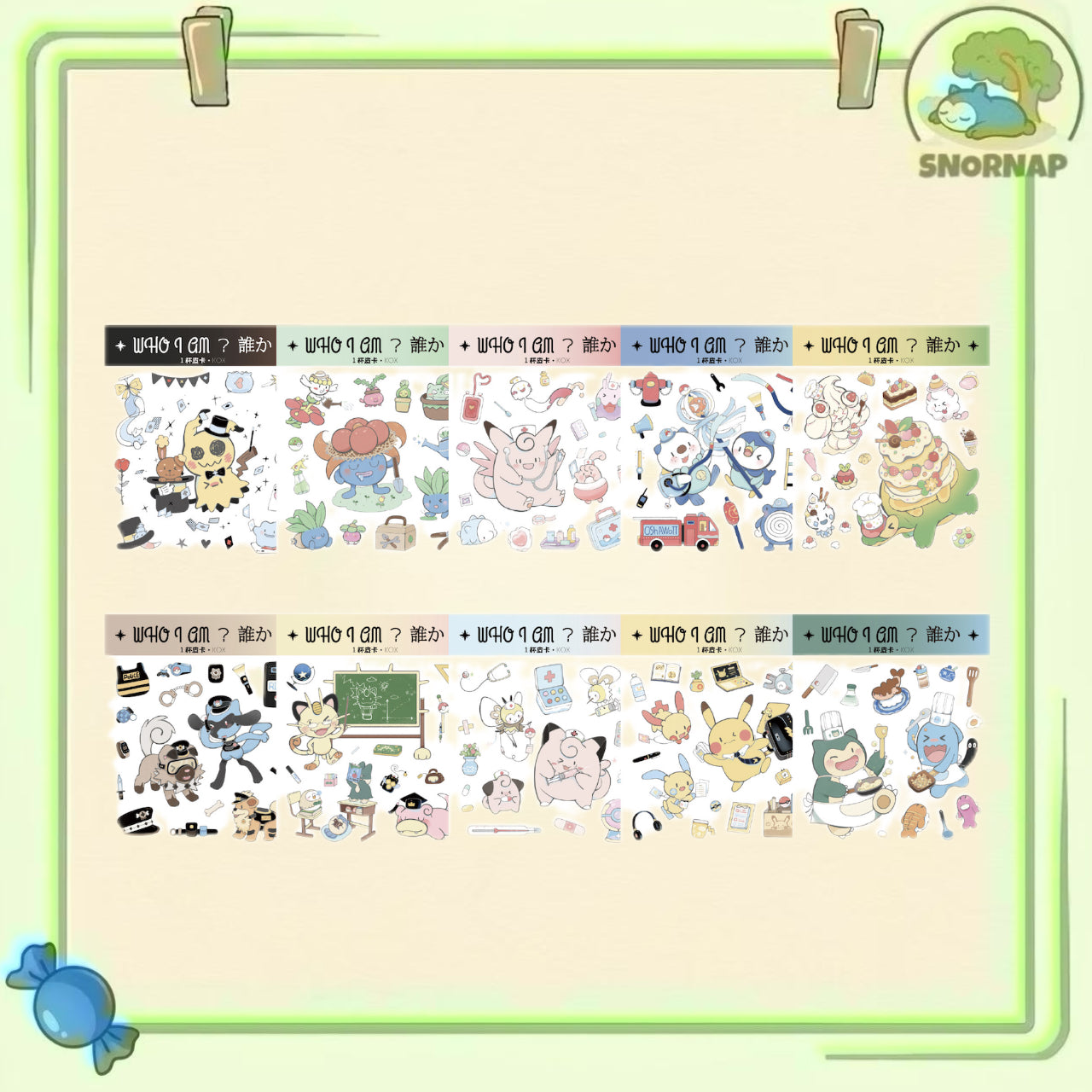 "Guess who I am 1" Stickers 10 set – SnorNap Inc